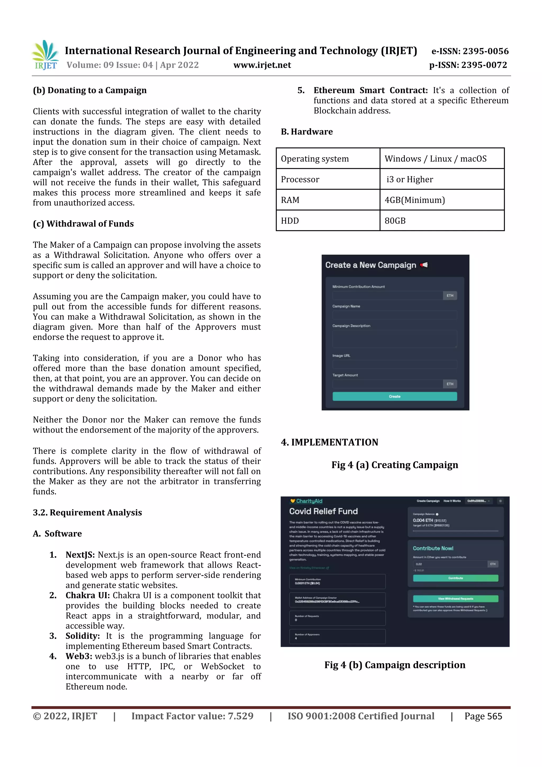 Charity System using Blockchain Technology | PDF