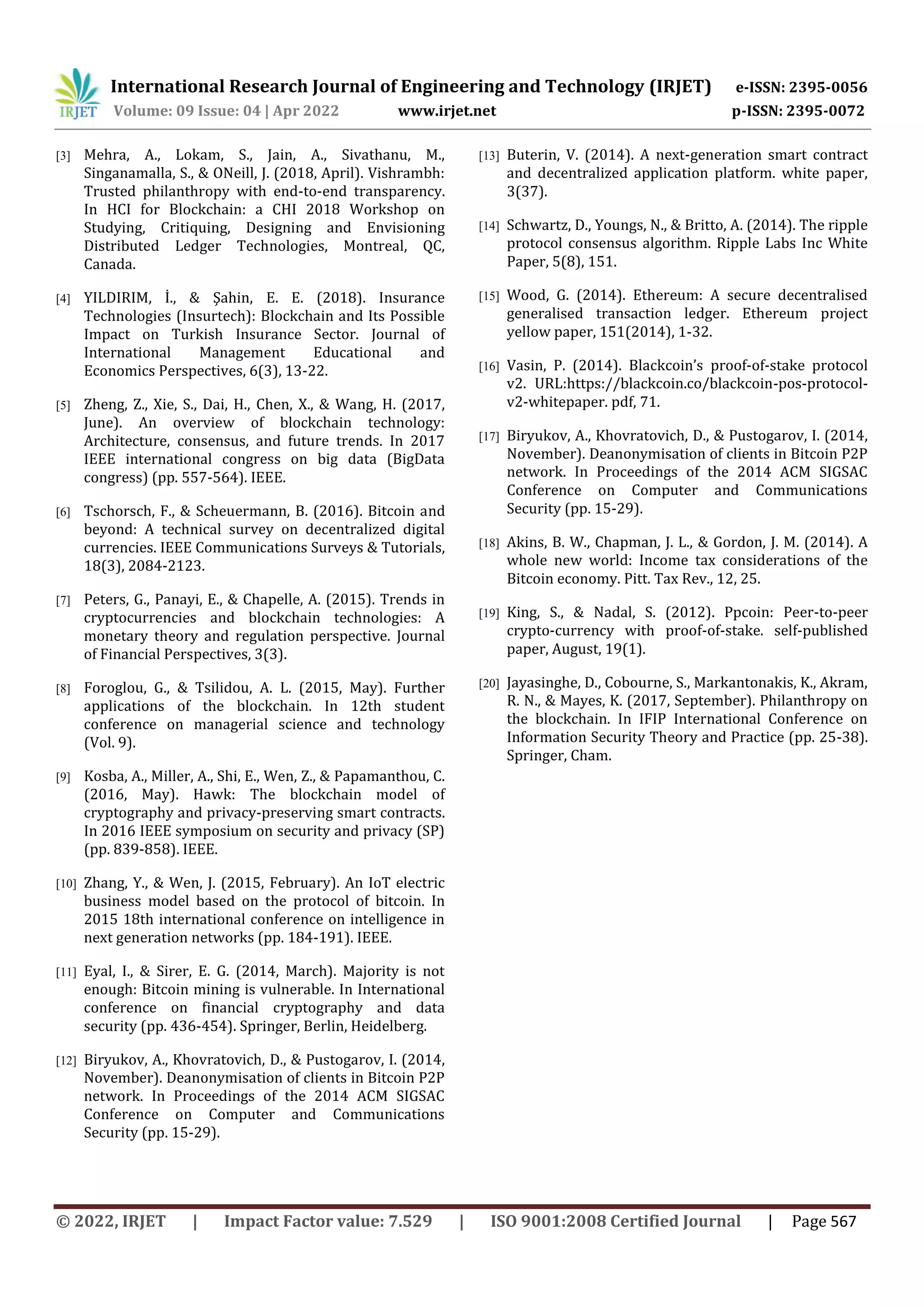 Charity System using Blockchain Technology | PDF