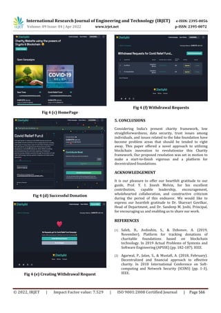 Charity System using Blockchain Technology | PDF