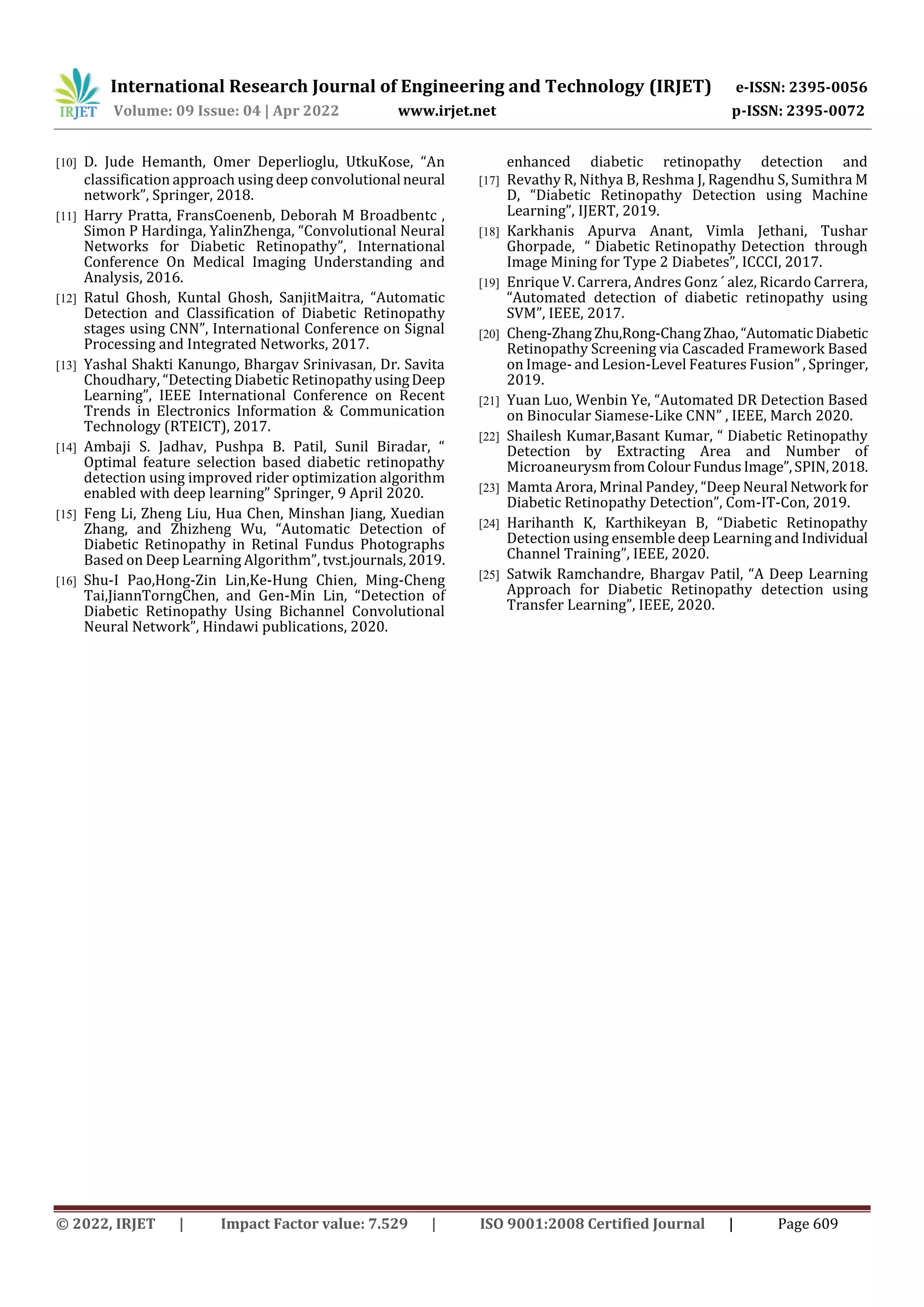 A Survey on techniques for Diabetic Retinopathy Detection ...