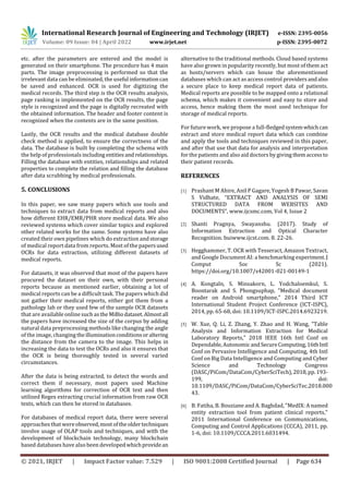 Review on Medical Reports Extraction and Storage in EHR systems | PDF