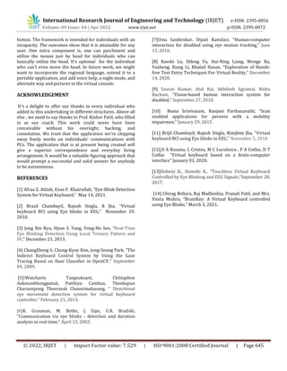 Eye-Blink Detection System for Virtual Keyboard | PDF