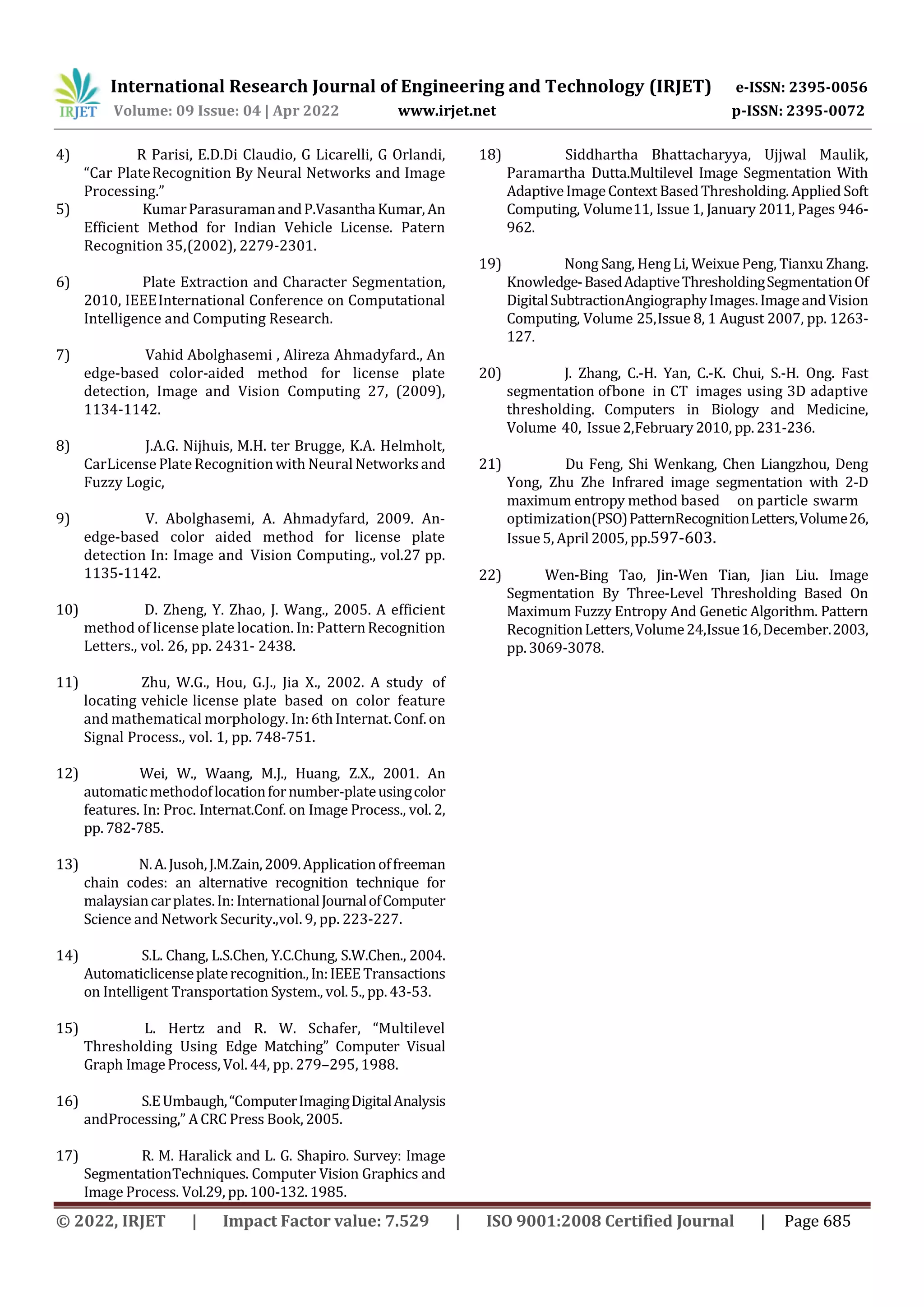 AUTOMATIC NUMBERPLATE RECOGNITION | PDF