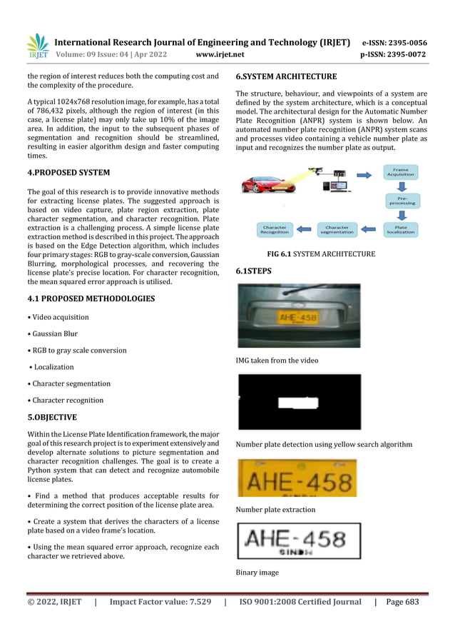 AUTOMATIC NUMBERPLATE RECOGNITION | PDF