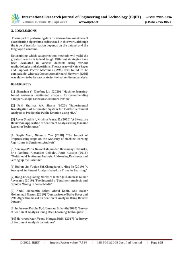 Sentiment Analysis using Naïve Bayes, CNN, SVM | PDF