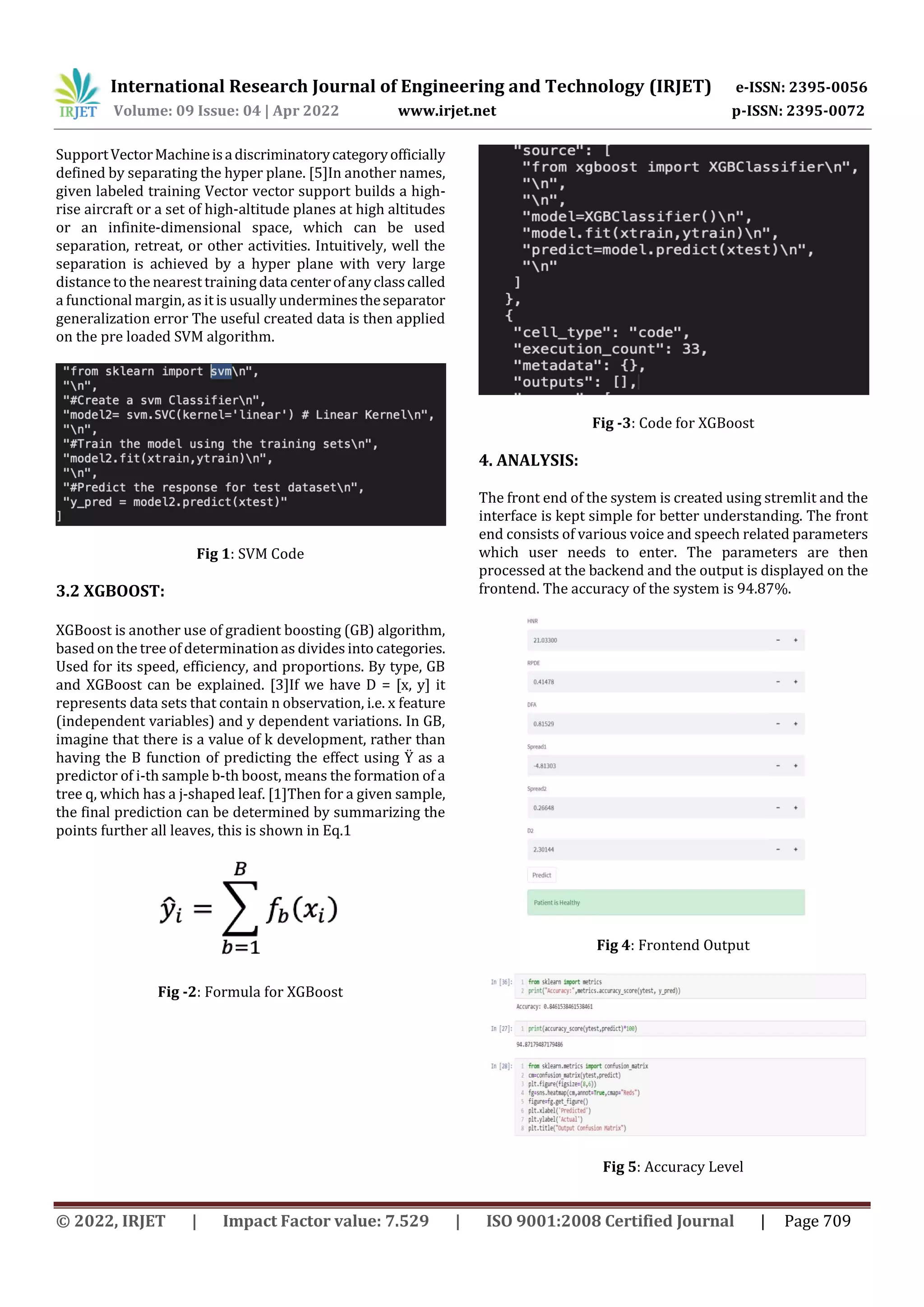 Parkinson Disease Detection Using XGBoost and SVM | PDF