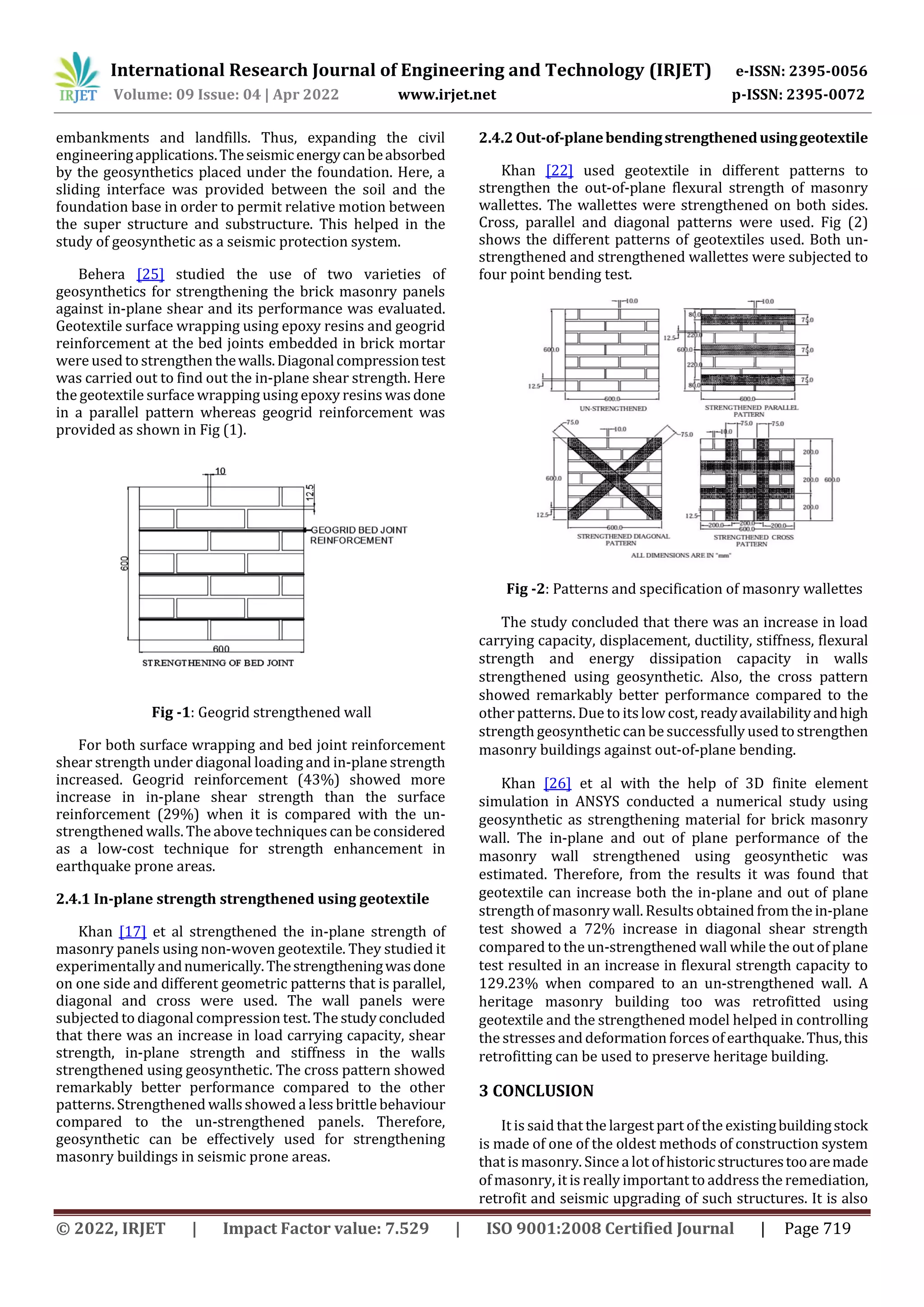 Strengthening of Masonry Structures: A Review | PDF