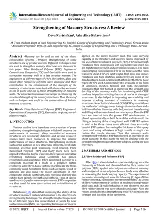 Strengthening of Masonry Structures: A Review | PDF | Civil Engineering ...