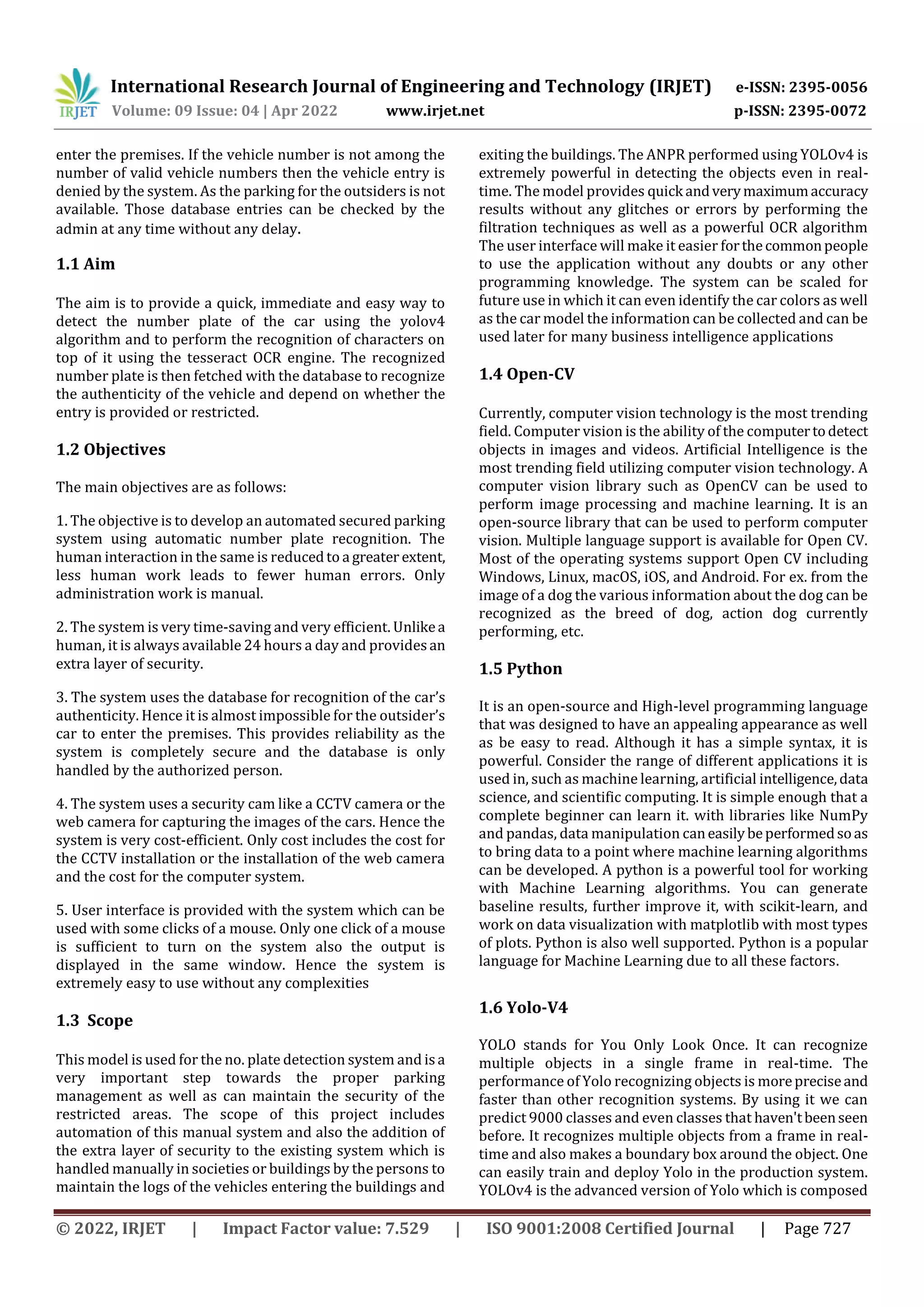 Automatic parking system using Automatic number plate recognition (ANPR ...