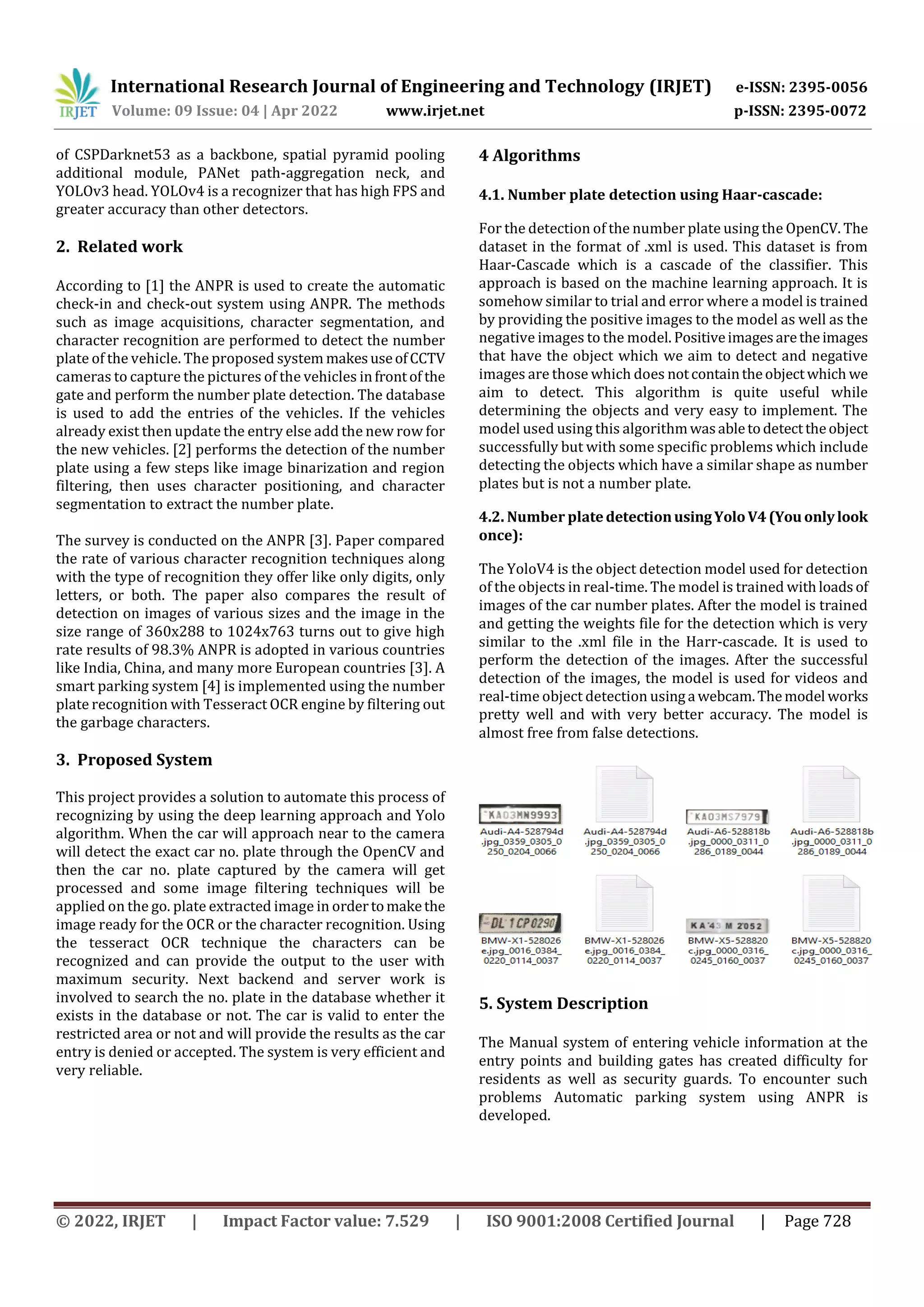 Automatic parking system using Automatic number plate recognition (ANPR) | PDF