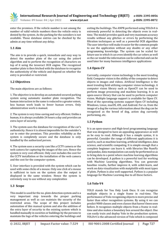 Automatic parking system using Automatic number plate recognition (ANPR ...