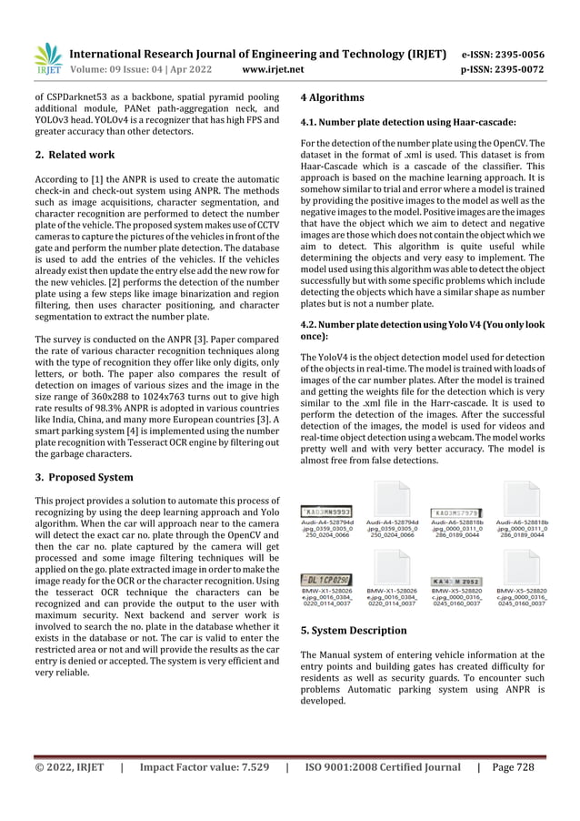 Automatic parking system using Automatic number plate recognition (ANPR) | PDF