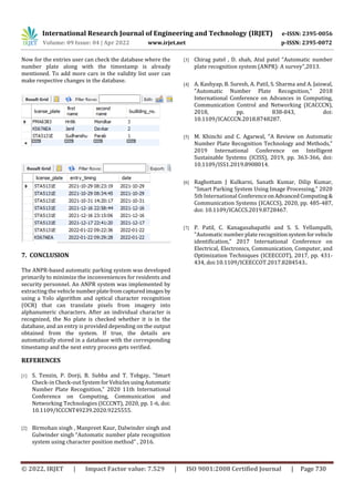 Automatic parking system using Automatic number plate recognition (ANPR ...