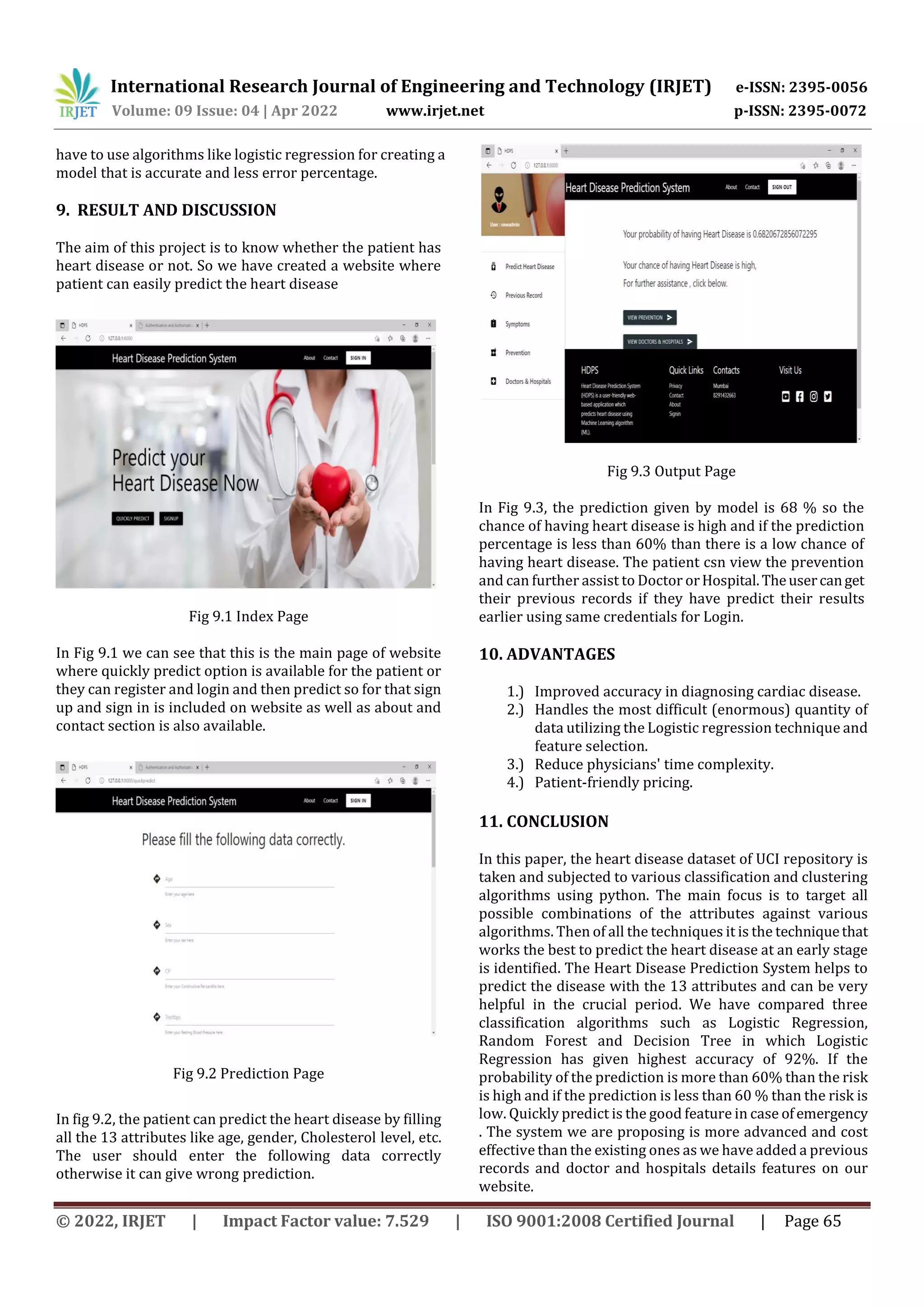 Predicting Heart Disease Using Machine Learning Algorithms. | PDF