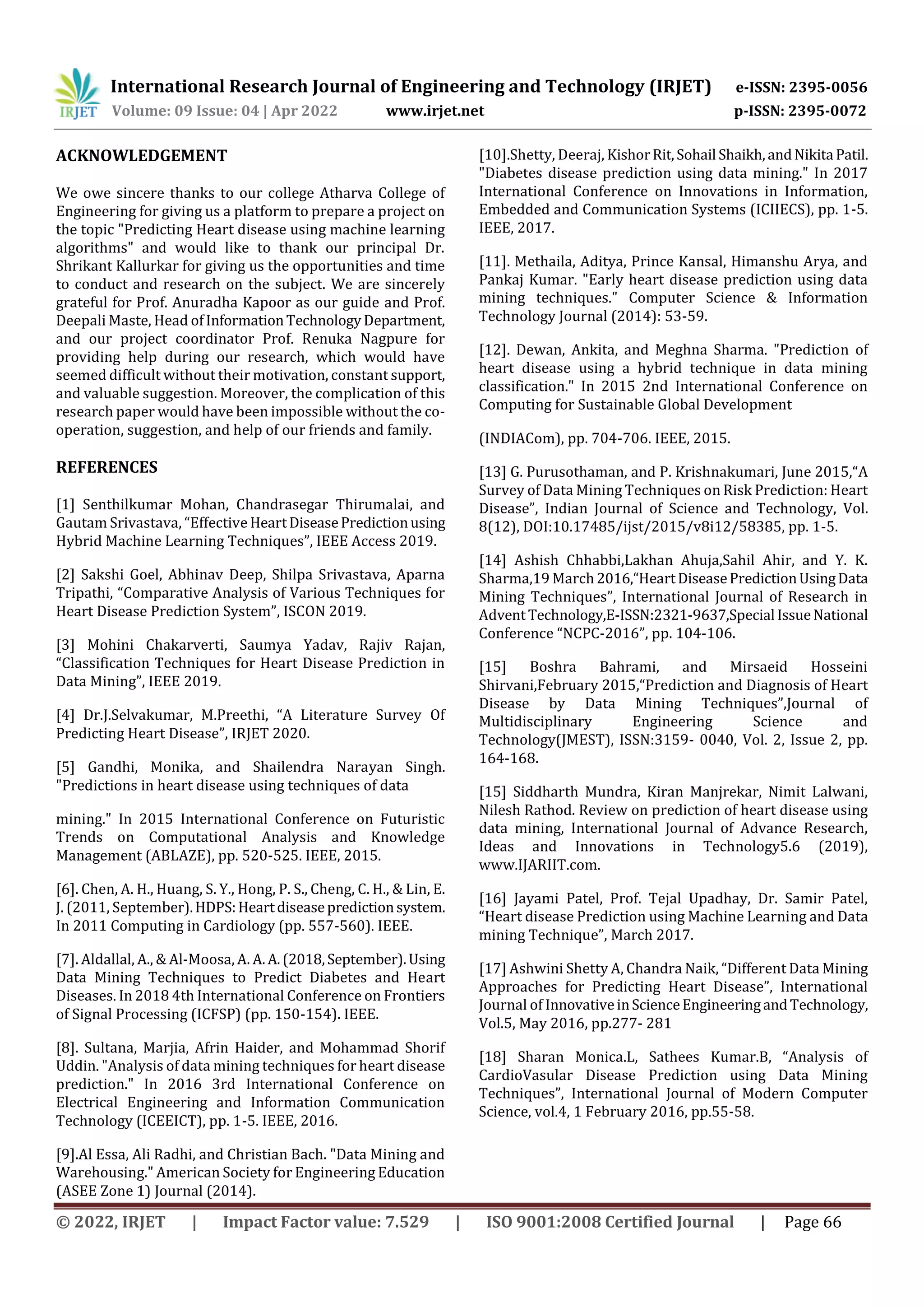 Predicting Heart Disease Using Machine Learning Algorithms Pdf