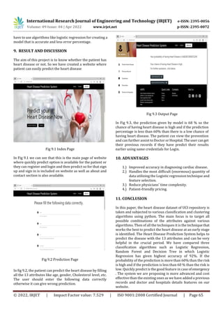 Predicting Heart Disease Using Machine Learning Algorithms. | PDF