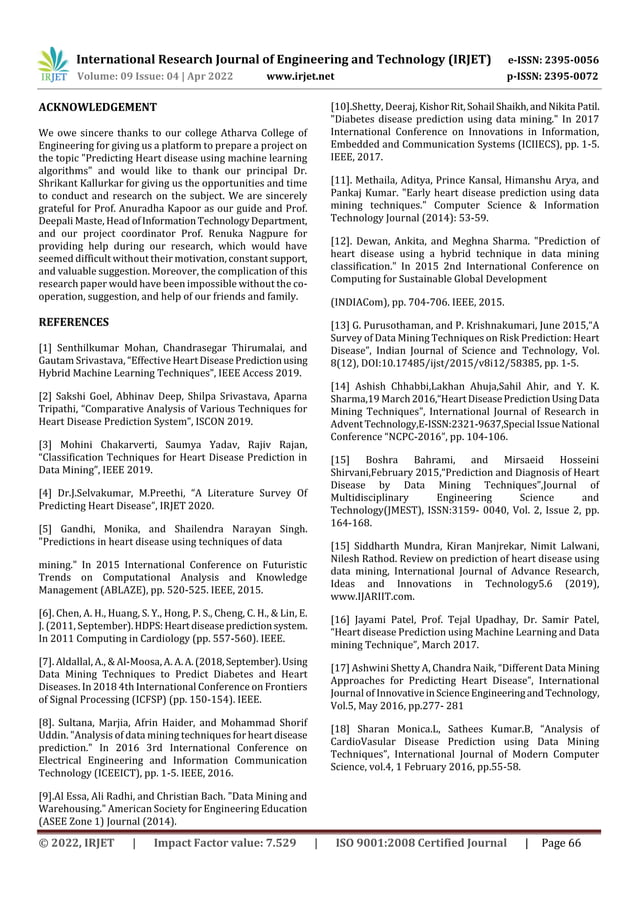 Predicting Heart Disease Using Machine Learning Algorithms Pdf