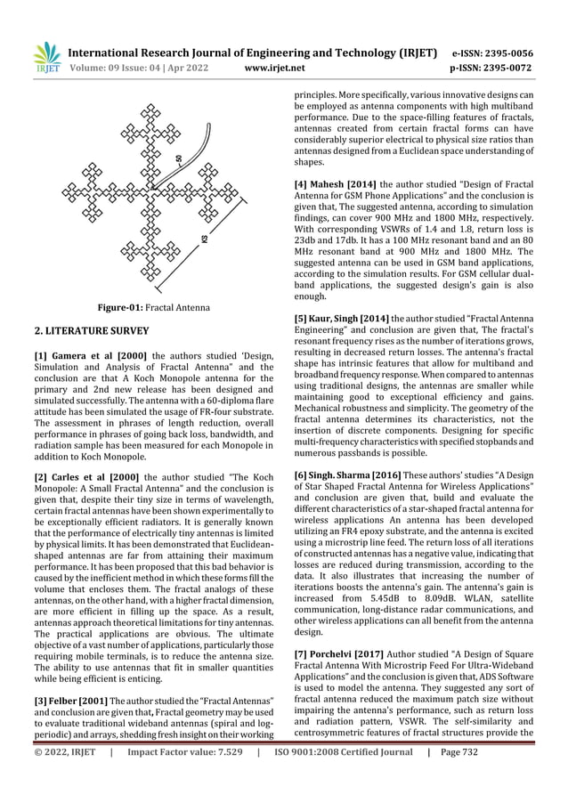 Design and Analysis of Fractal Antenna: A Review | PDF | Physics | Science