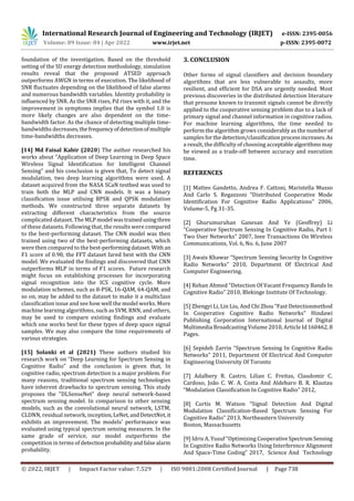 Signal Classification and Identification for Cognitive Radio: A Review | PDF