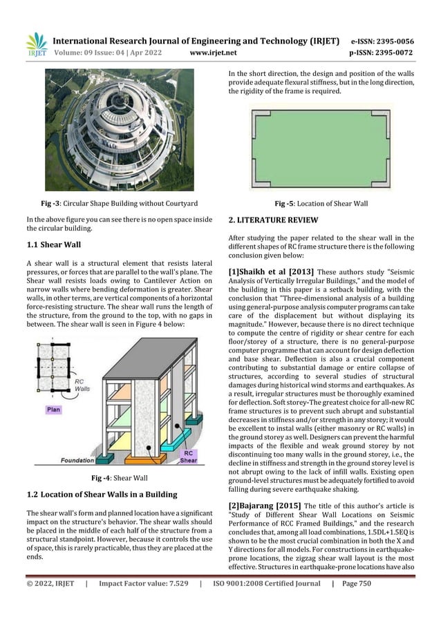 Optimization of Circular RC Frame Structure by Using Shear Wall at a ...