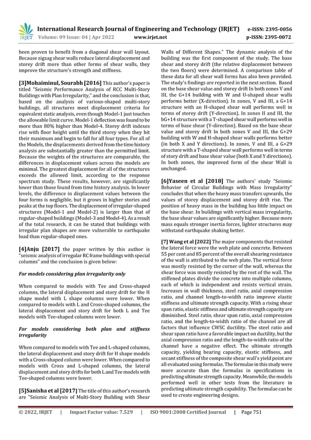 Optimization of Circular RC Frame Structure by Using Shear Wall at a Different Location in the ...