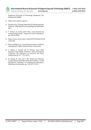 LANE DETECTION USING IMAGE PROCESSING IN PYTHON | PDF