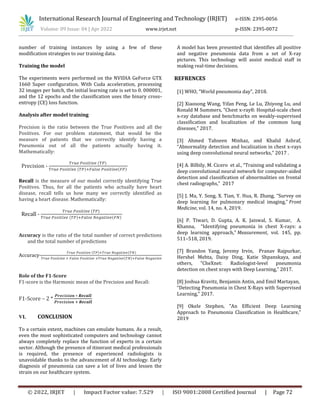 Pneumonia Detection System using AI | PDF