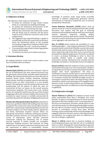 AN EXPERIMENTAL STUDY ON LEGO-INSPIRED BLOCKS: A REVIEW | PDF