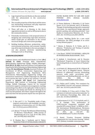 AN EXPERIMENTAL STUDY ON LEGO-INSPIRED BLOCKS: A REVIEW | PDF