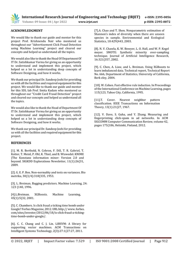 Click Fraud Detection Of Advertisements using Machine Learning | PDF