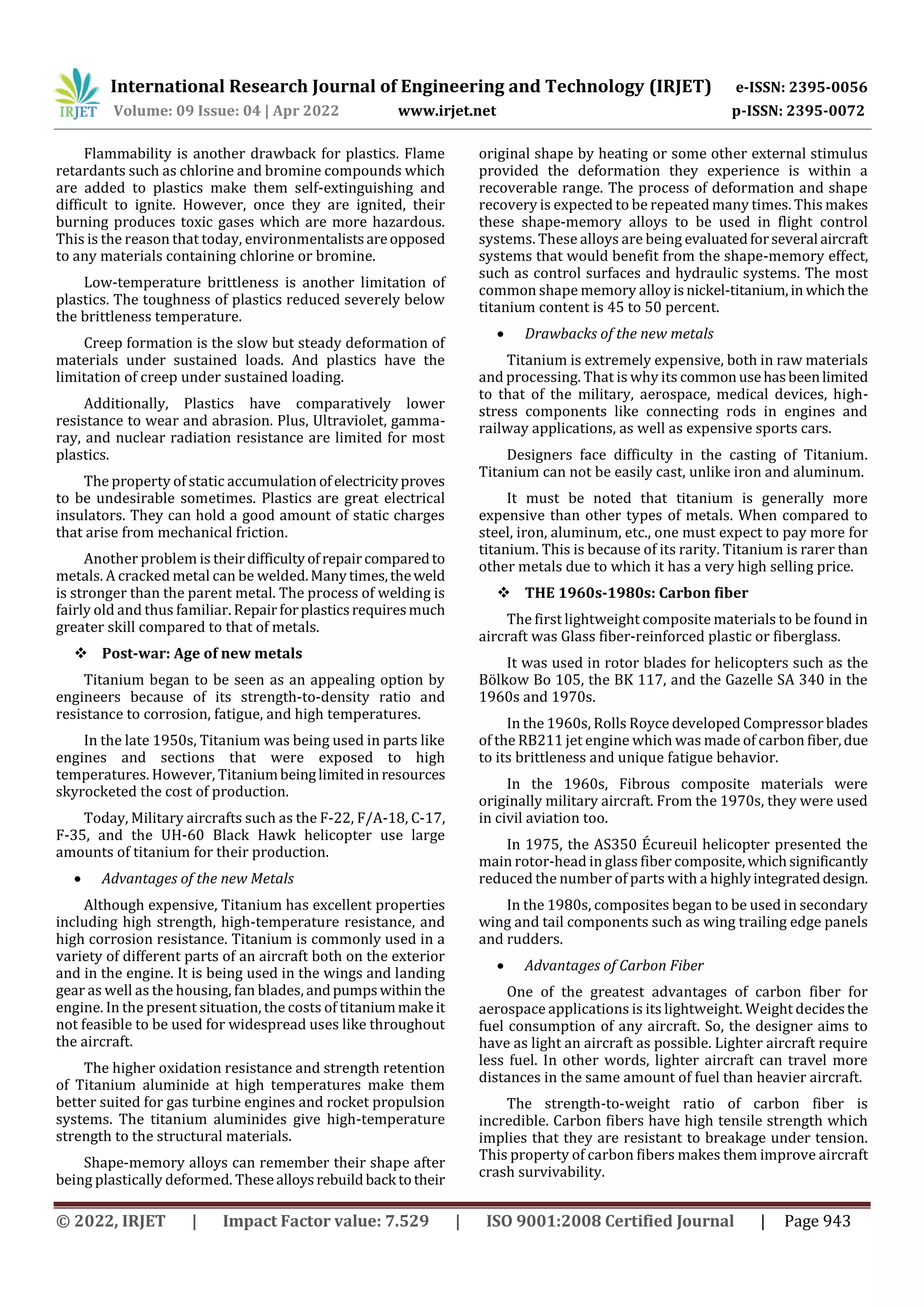 Evolution of Aerospace Materials: A Review | PDF