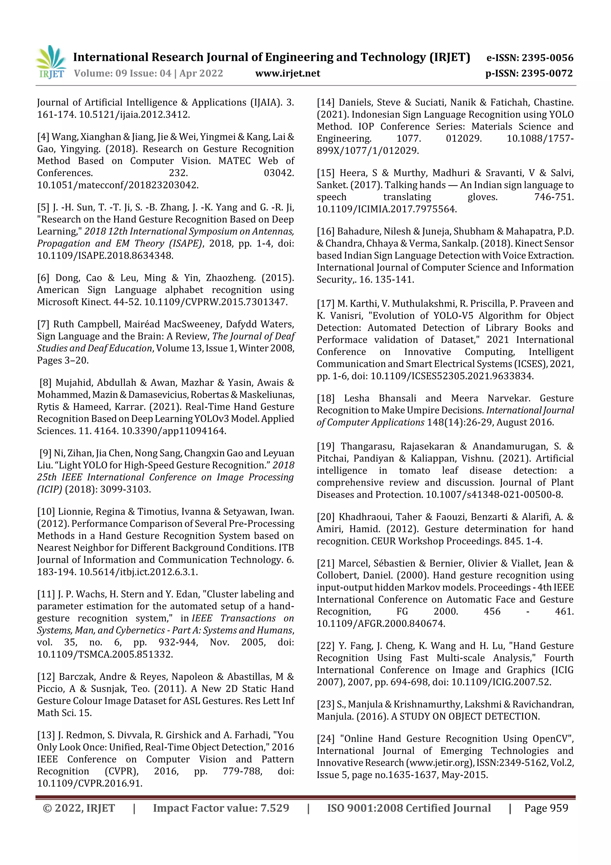 Real Time Sign Language Recognition Using Deep Learning | PDF