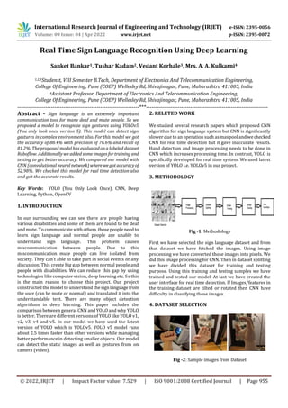 Real Time Sign Language Recognition Using Deep Learning | PDF