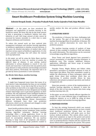 Smart Healthcare Prediction System Using Machine Learning | PDF