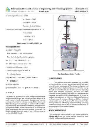SOLAR WATER PURIFIER | PDF
