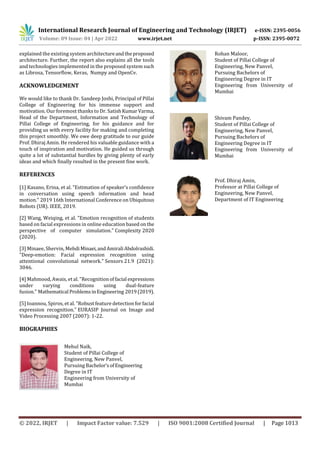 CONFIDENCE LEVEL ESTIMATOR BASED ON FACIAL AND VOICE EXPRESSION ...