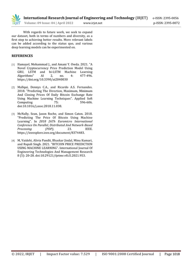 Bitcoin Price Prediction And Forecasting Pdf
