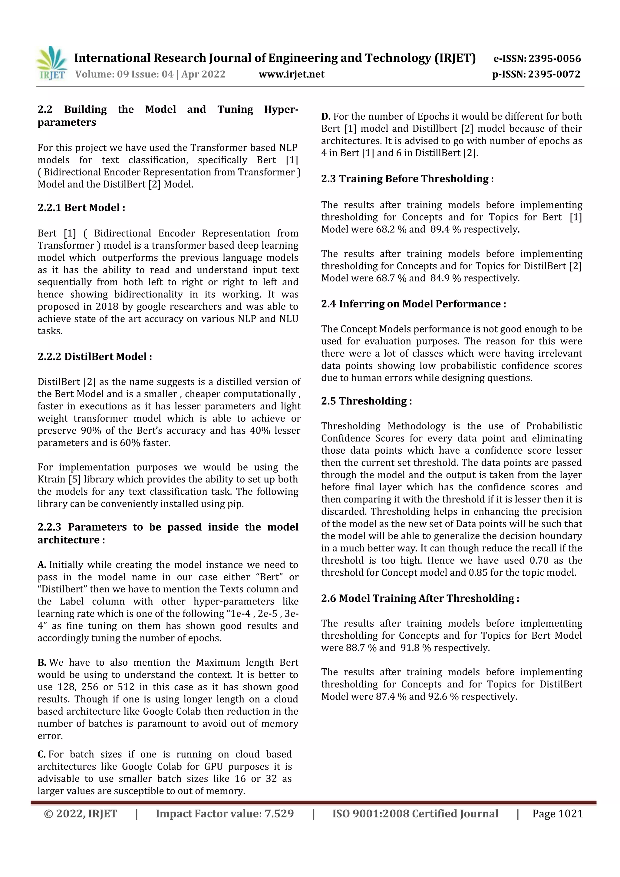 Concept Detection of Multiple Choice Questions using Transformer Based Models | PDF