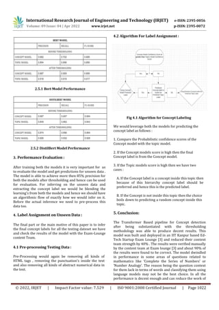 Concept Detection of Multiple Choice Questions using Transformer Based Models | PDF