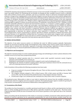 Watershed Management in arid and semiarid region by Utility Factor in Fuzzy Environment for ...