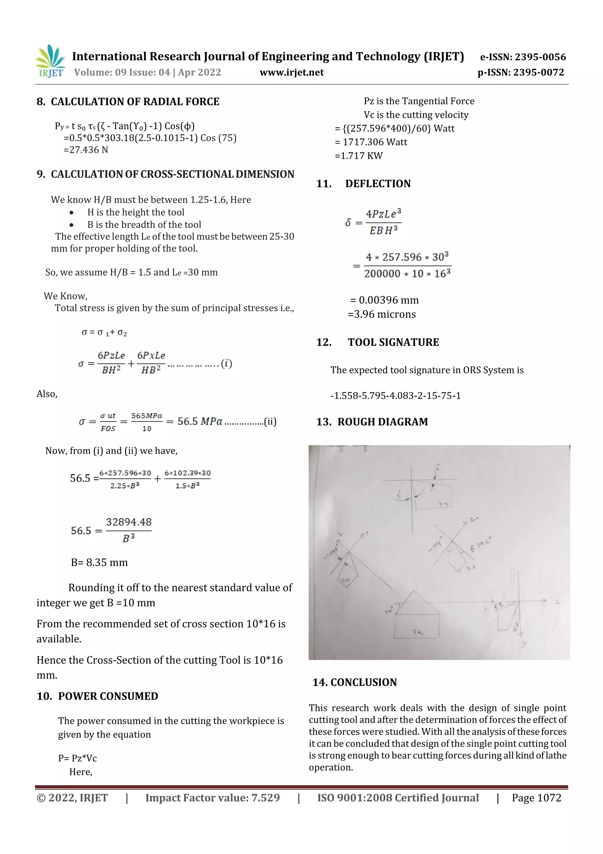 Design of a Single Point Cutting Tool | PDF | Physics | Science