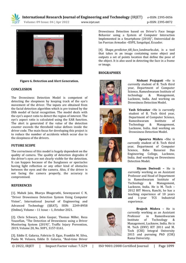 Drowsiness Detection Model Using Python Pdf