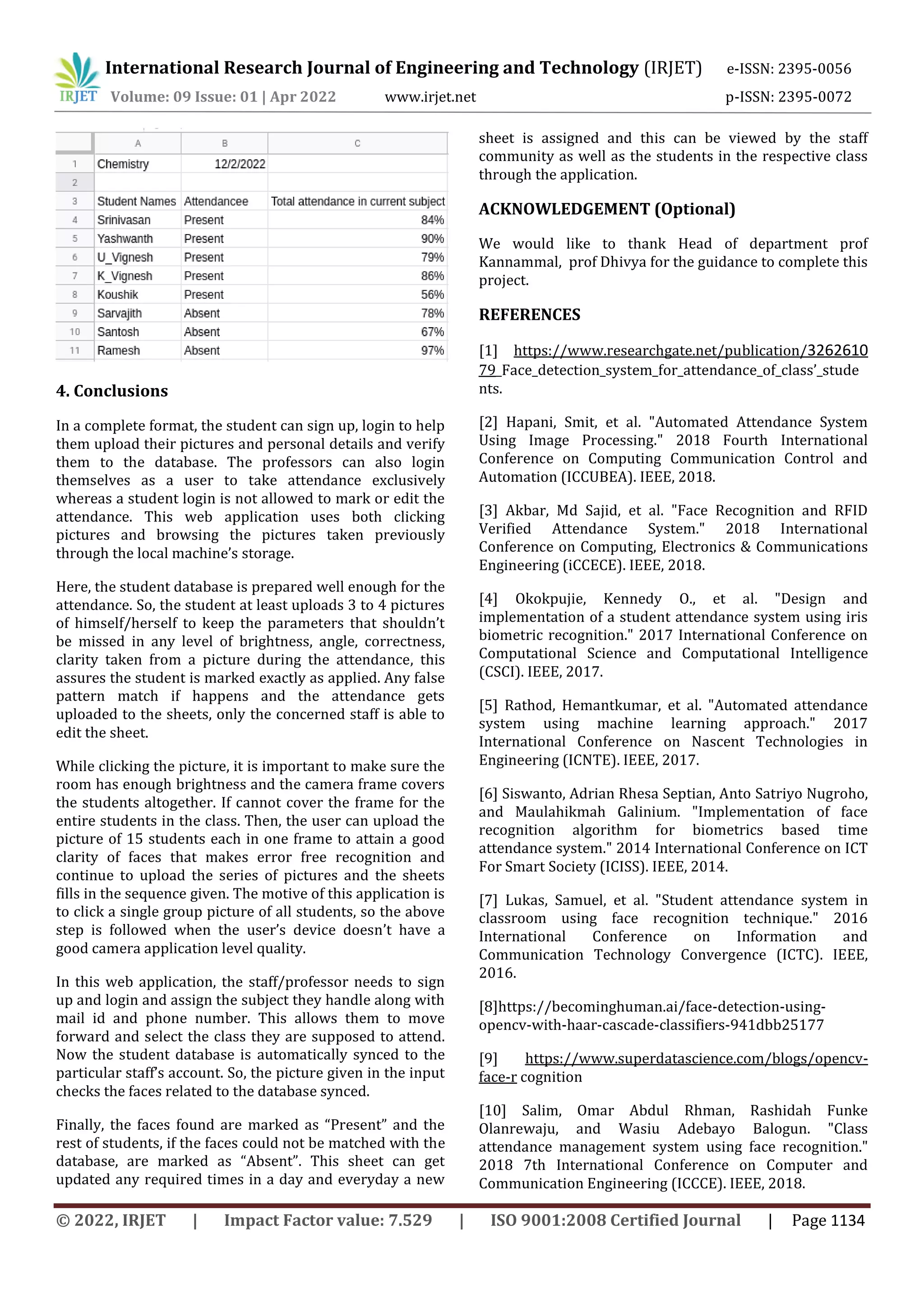 Student Attendance Using Face Recognition | PDF | Computing ...