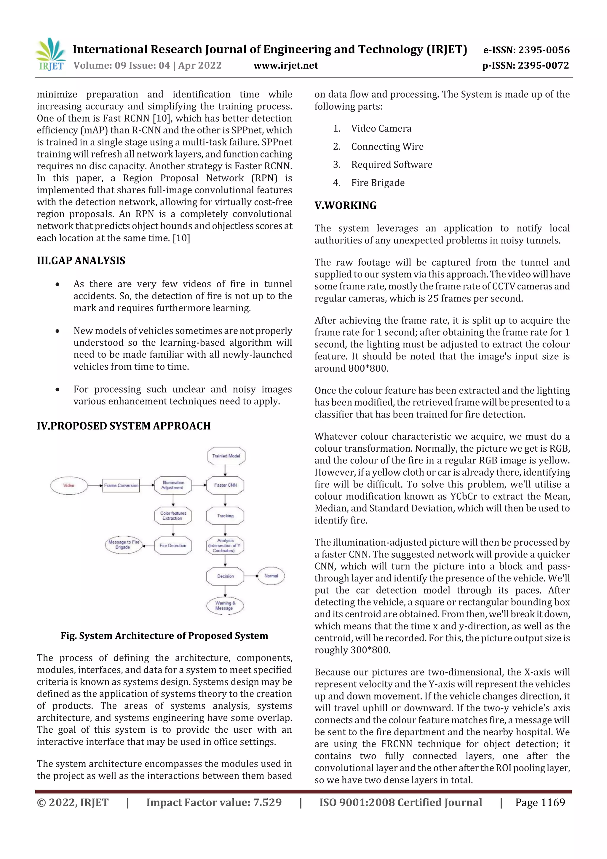 Automatic Detection of Unexpected Accidents Monitoring Conditions in Tunnels | PDF