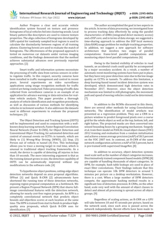 Automatic Detection of Unexpected Accidents Monitoring Conditions in Tunnels | PDF