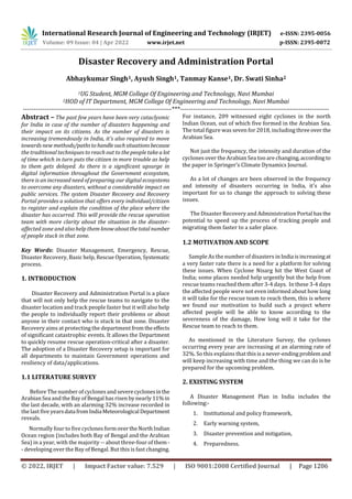 Disaster Recovery and Administration Portal | PDF