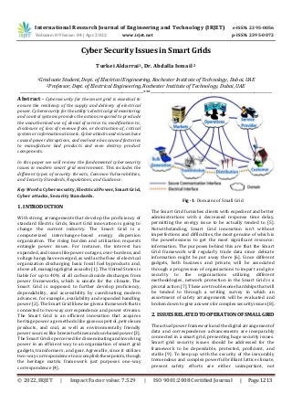 Cyber Security Issues in Smart Grids | PDF