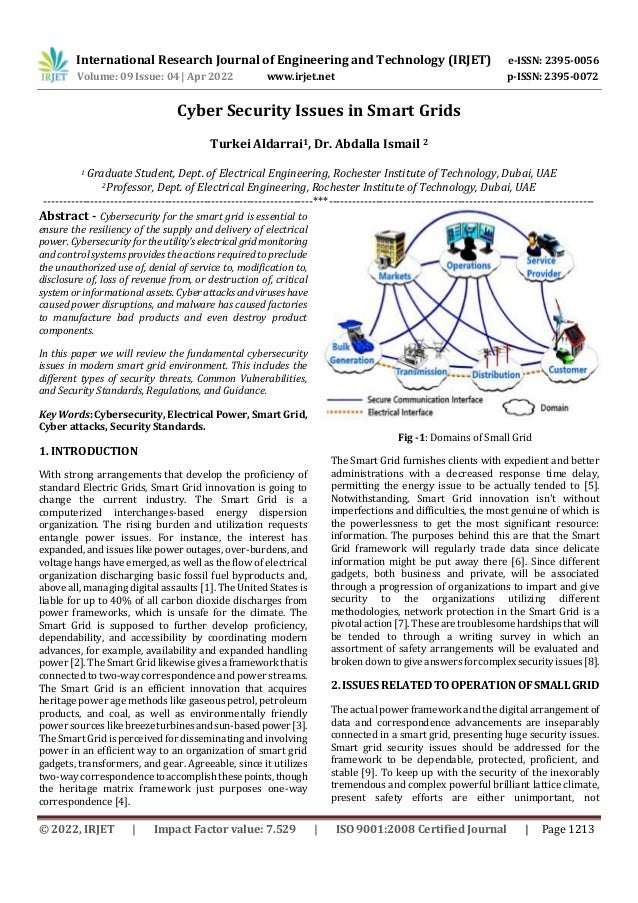 Cyber Security Issues In Smart Grids Pdf