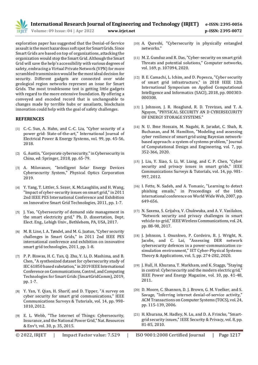 Cyber Security Issues In Smart Grids Pdf