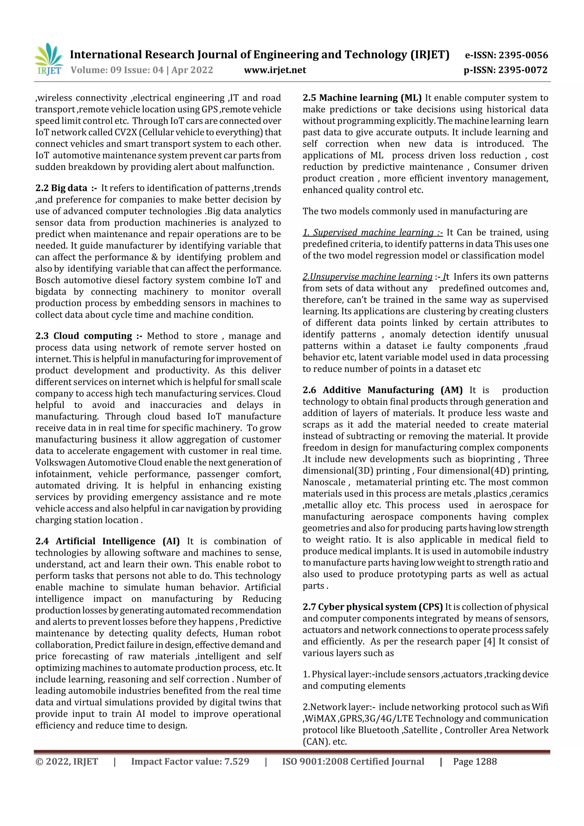 Industrial Revolution; a continuous advancement in manufacturing technologies: A review | PDF